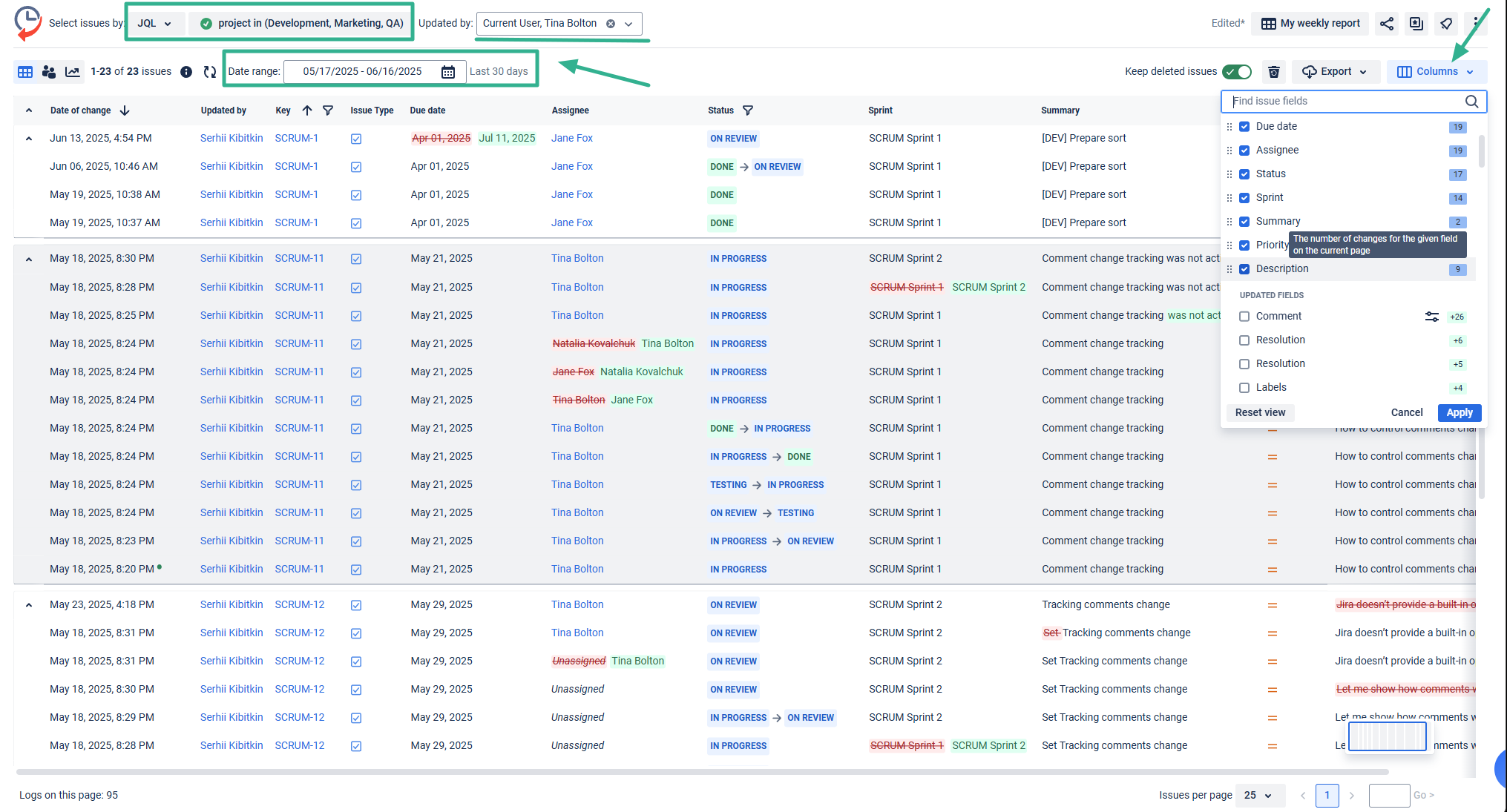 in JIRA JQL is there a way to filter somehow if th...
