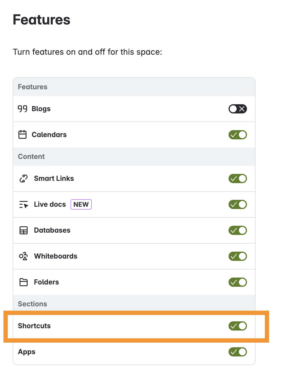 How do I create a space shortcut?