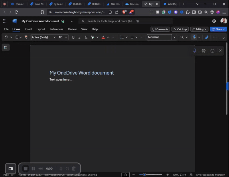 How do I insert OneDrive smart link to embed files...