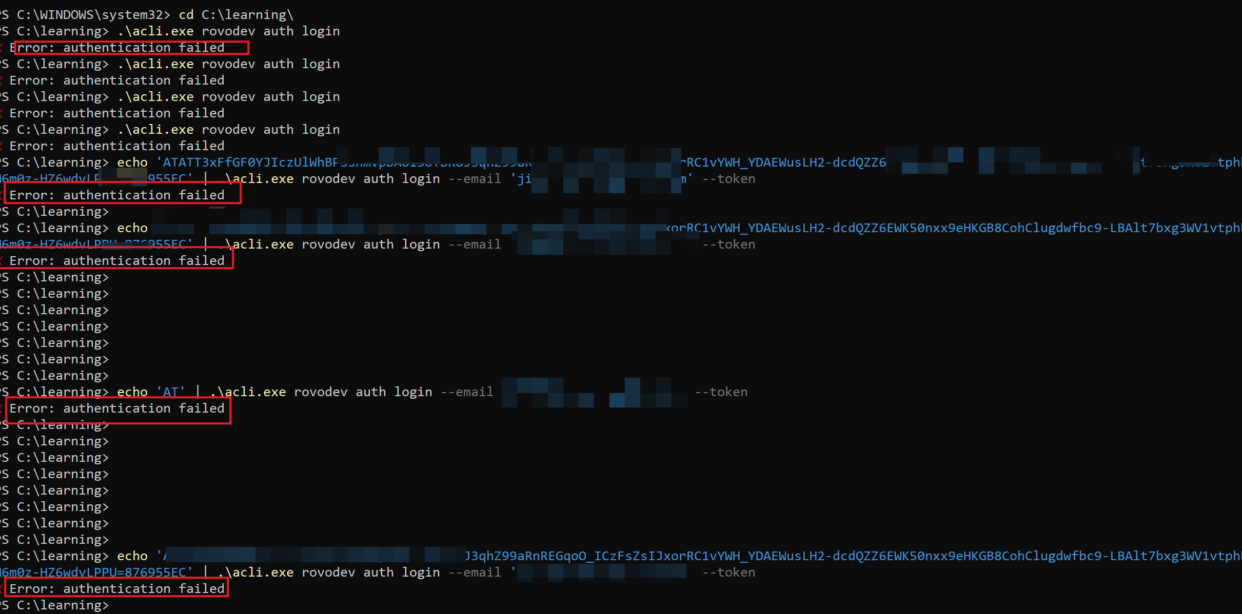 Error！！ Rovo Authentication Failed!