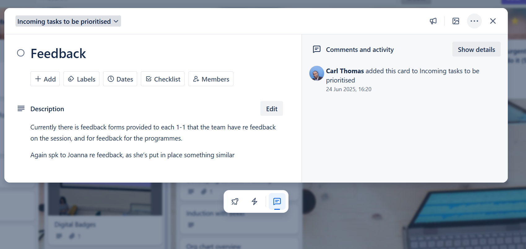 Solved: Disappearing Comments / Activities