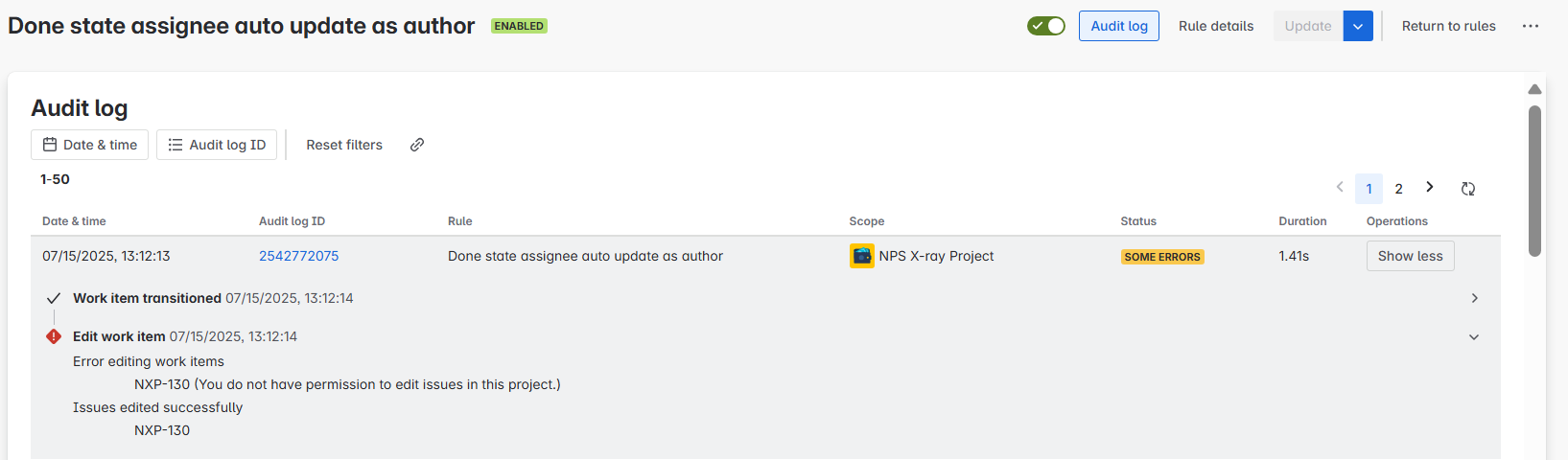 Automation is not working when Jira ticket is in R...