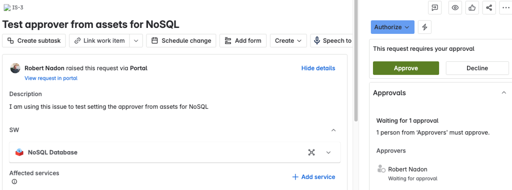 JSM Workflow Approver from Asset Management (Assets) Automation