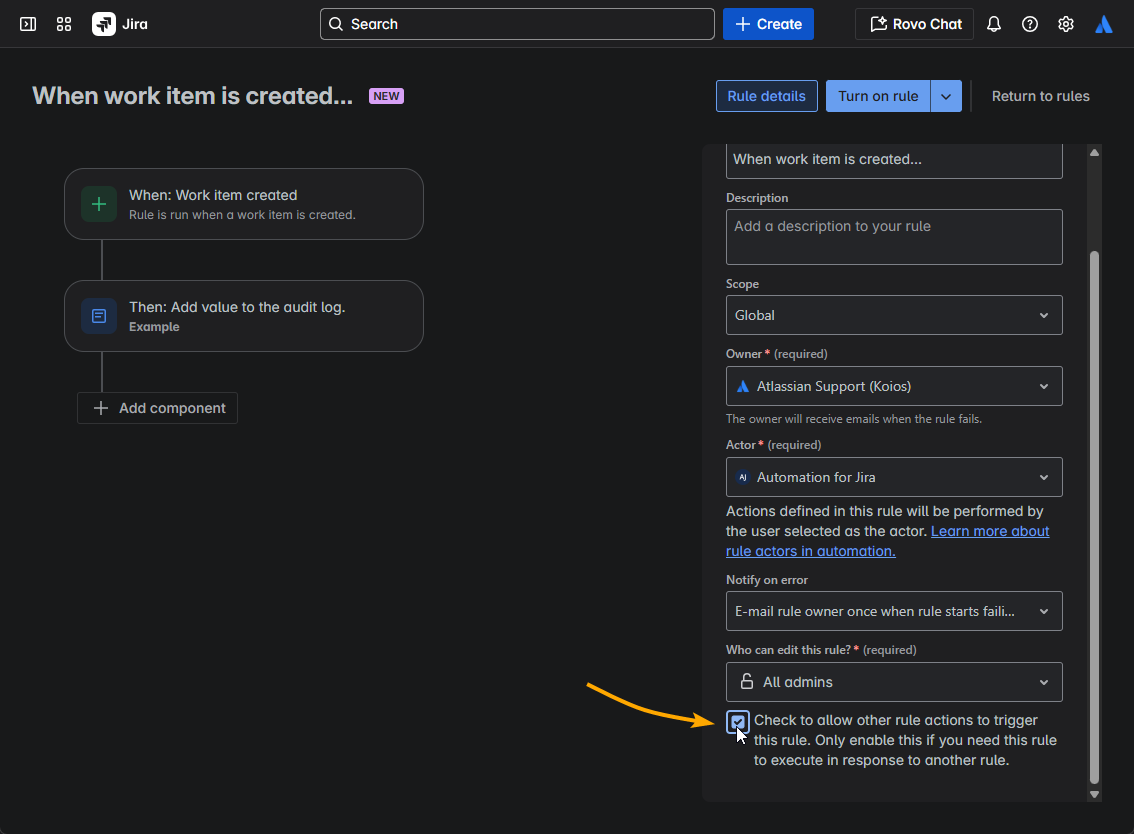 Solved: Automation "Create work item" does not trigger oth...
