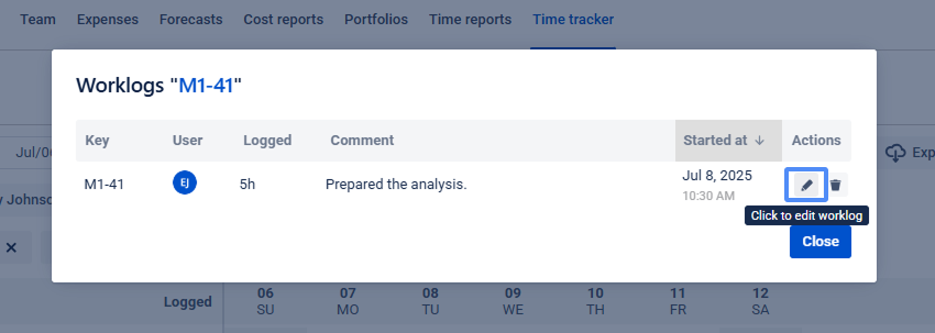 Easy Time Logging and Reviewing in Jira