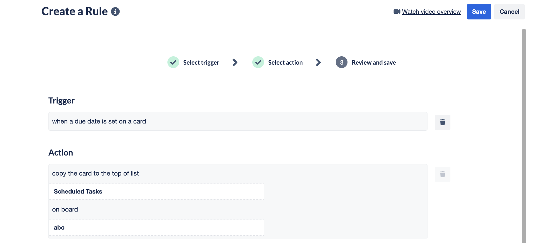 create card from template and name (custom field)
