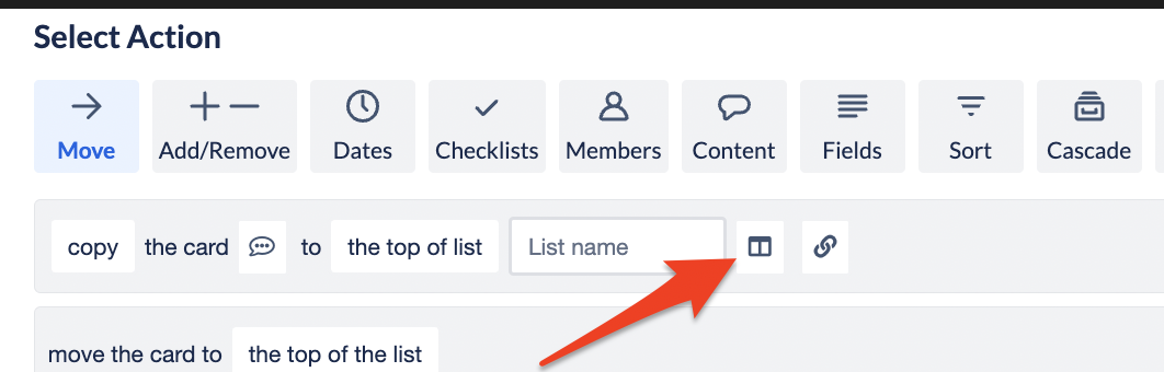 create card from template and name (custom field)