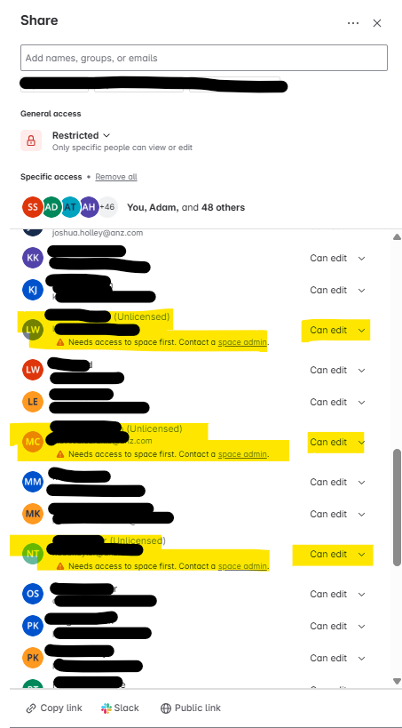 How to provide space access?
