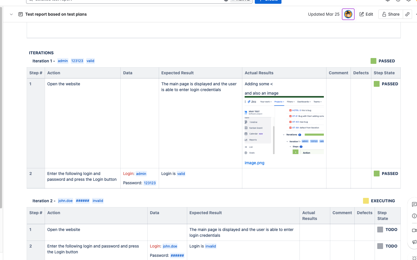 How can I display Xray Test Steps in Confluence