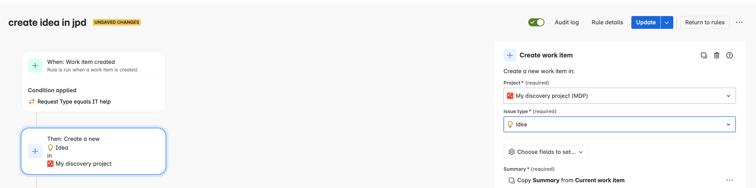 Creating an idea intake process with JPD and JSM