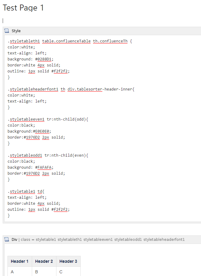 Color tables for a shiny Confluence page