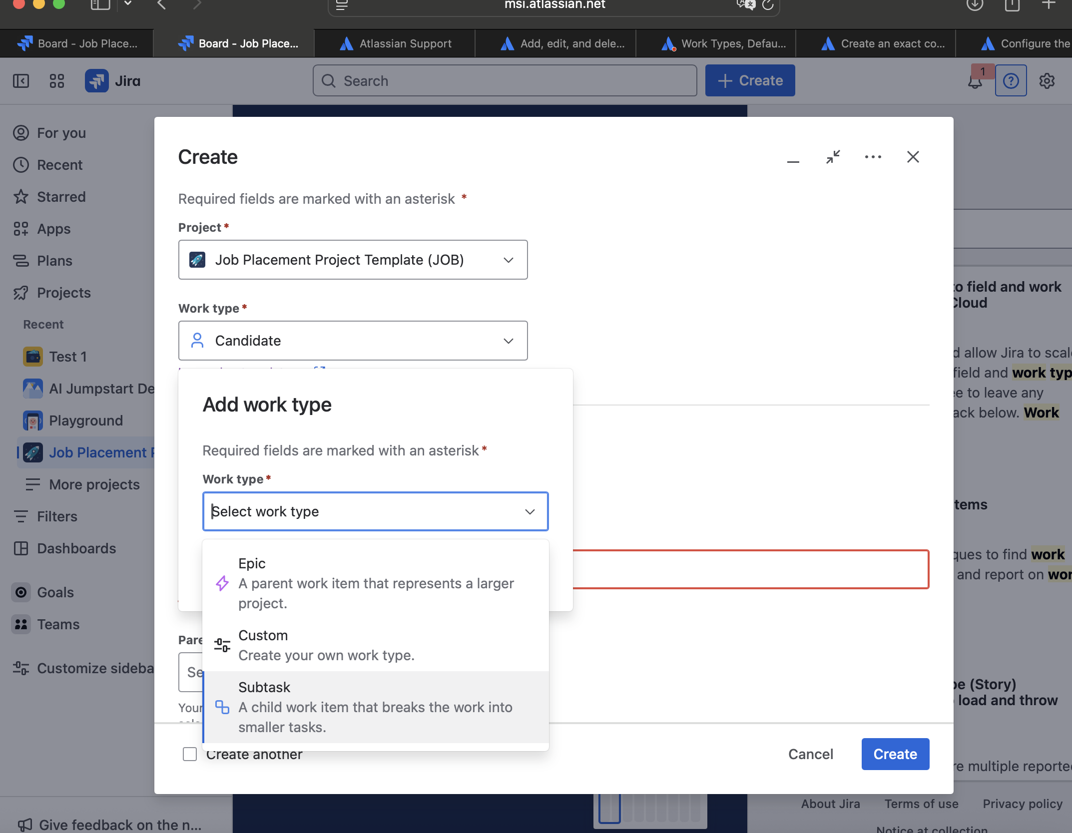 Work Types, Default versus Custom