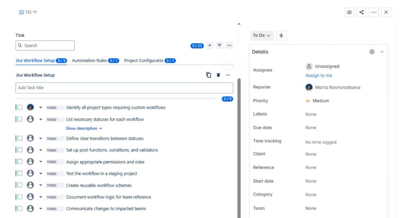 How to Create Powerful Checklists in Jira (2025 ... - Atlassian Community