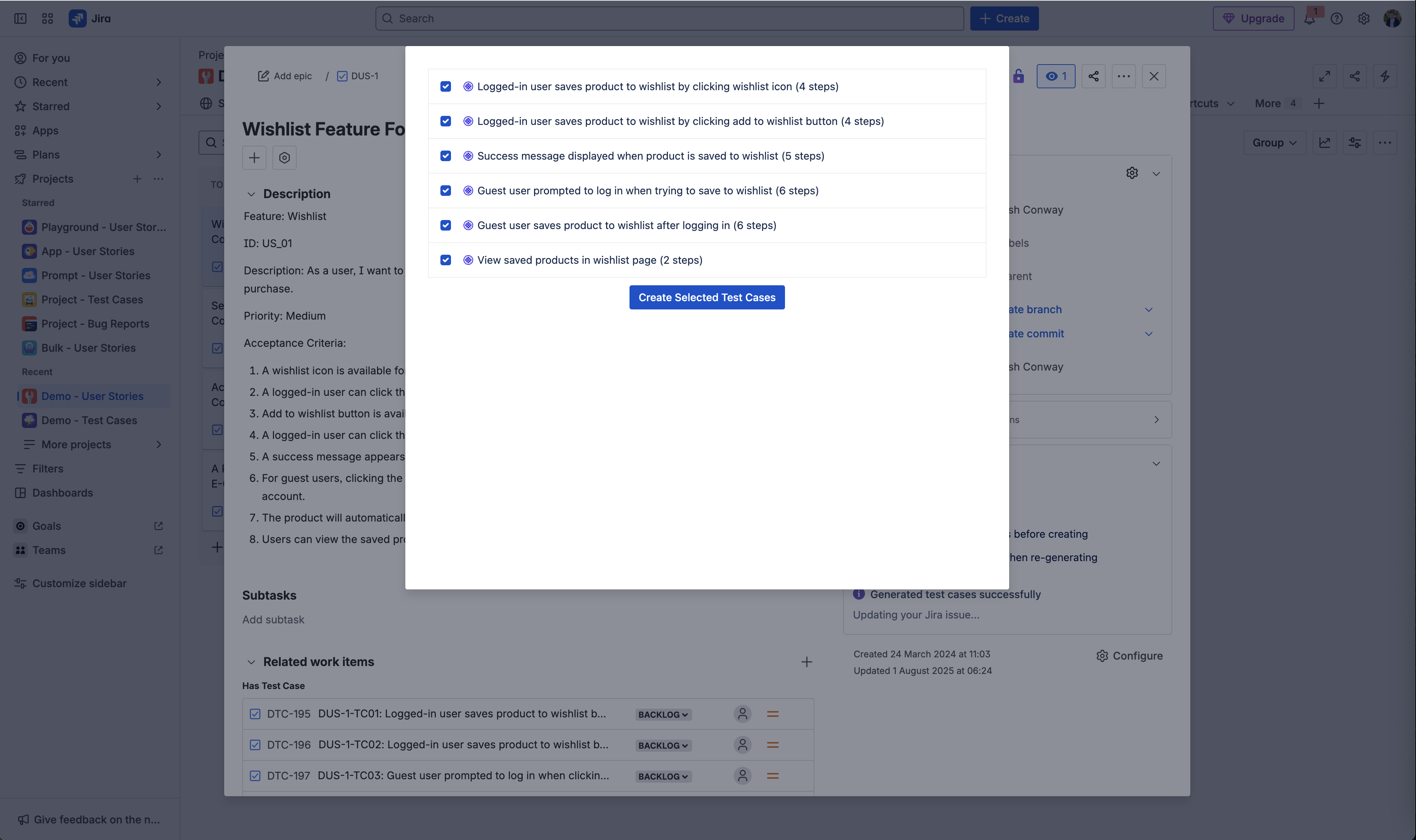 New in AI Test Case Generator for Jira: Test Case ... - Atlassian Community