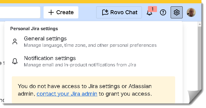 User notification settings
