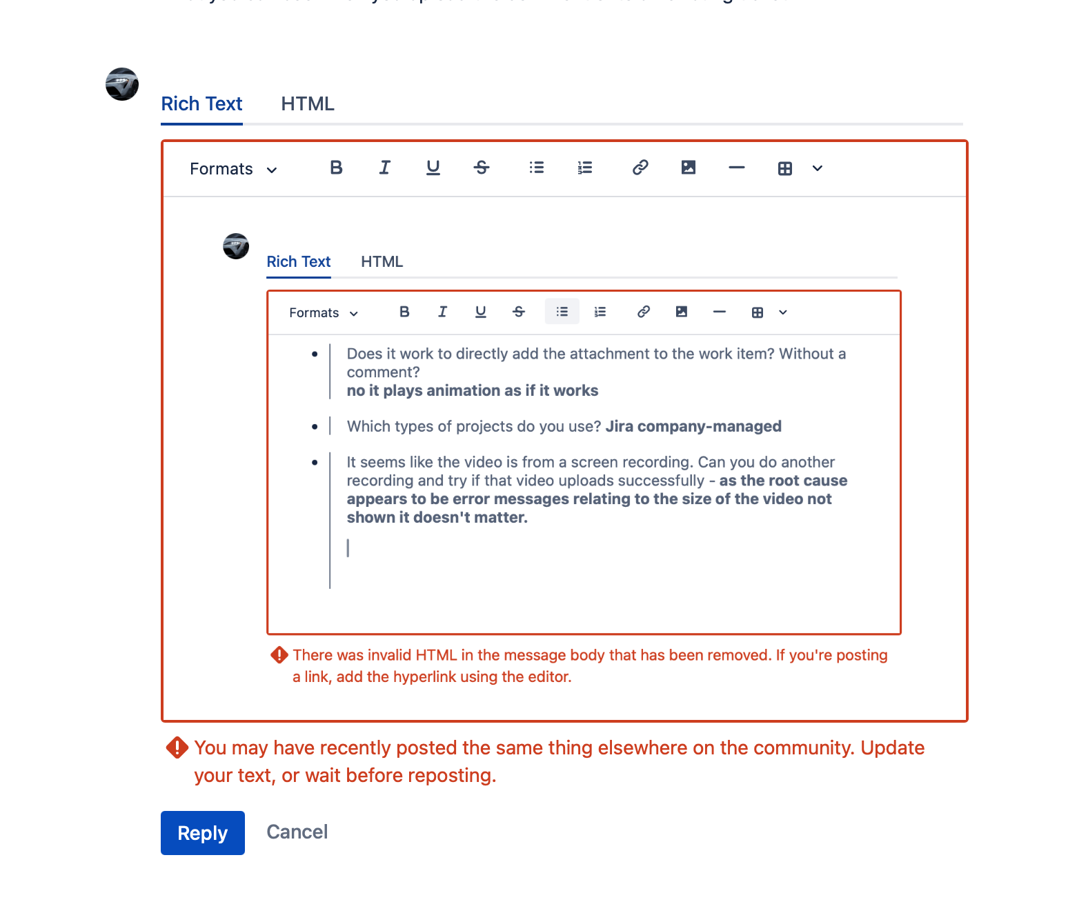 Solved: Jira appears to save a simple video when uploaded ...