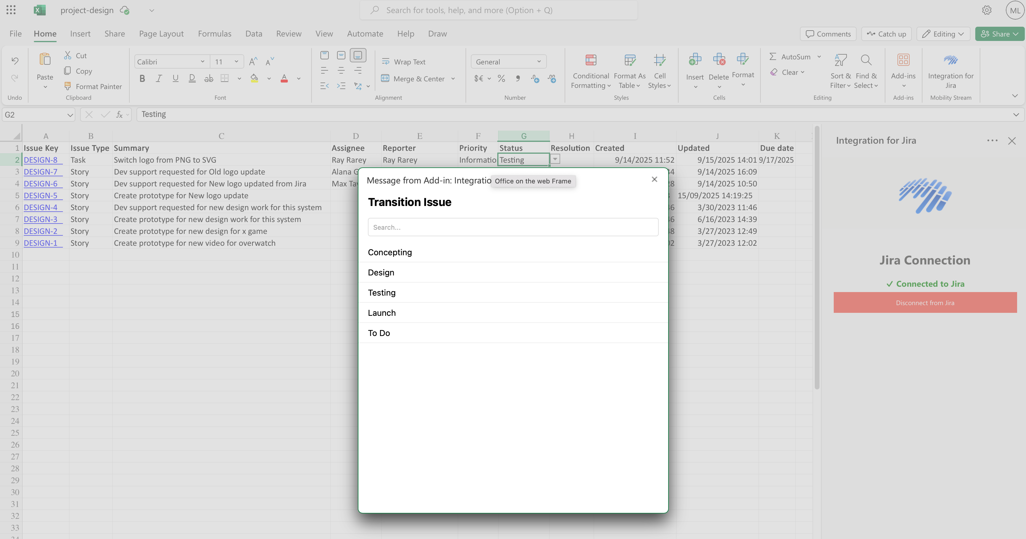 Excel and JIRA Cloud Integration - Bi-Directional ...