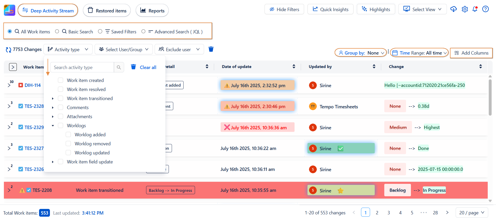 How to Track and Report on Jira Change History Mor... - Atlassian Community