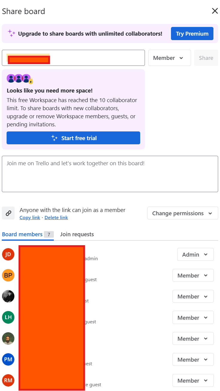 Why can't I add more collaborators?