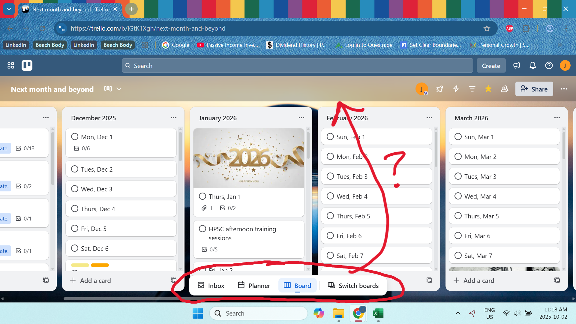 The new tool bar at the bottom of the board