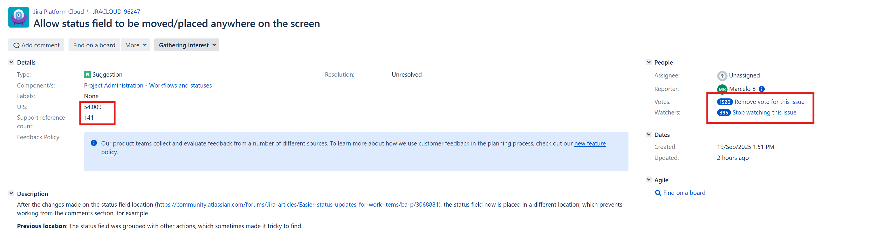 Easier Status Updates For Work Items Atlassian Community
