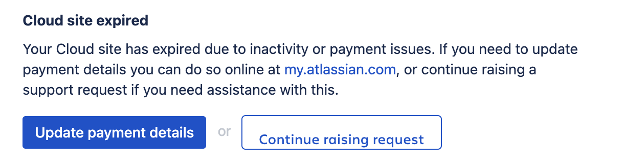 Your Atlassian Cloud products are suspended