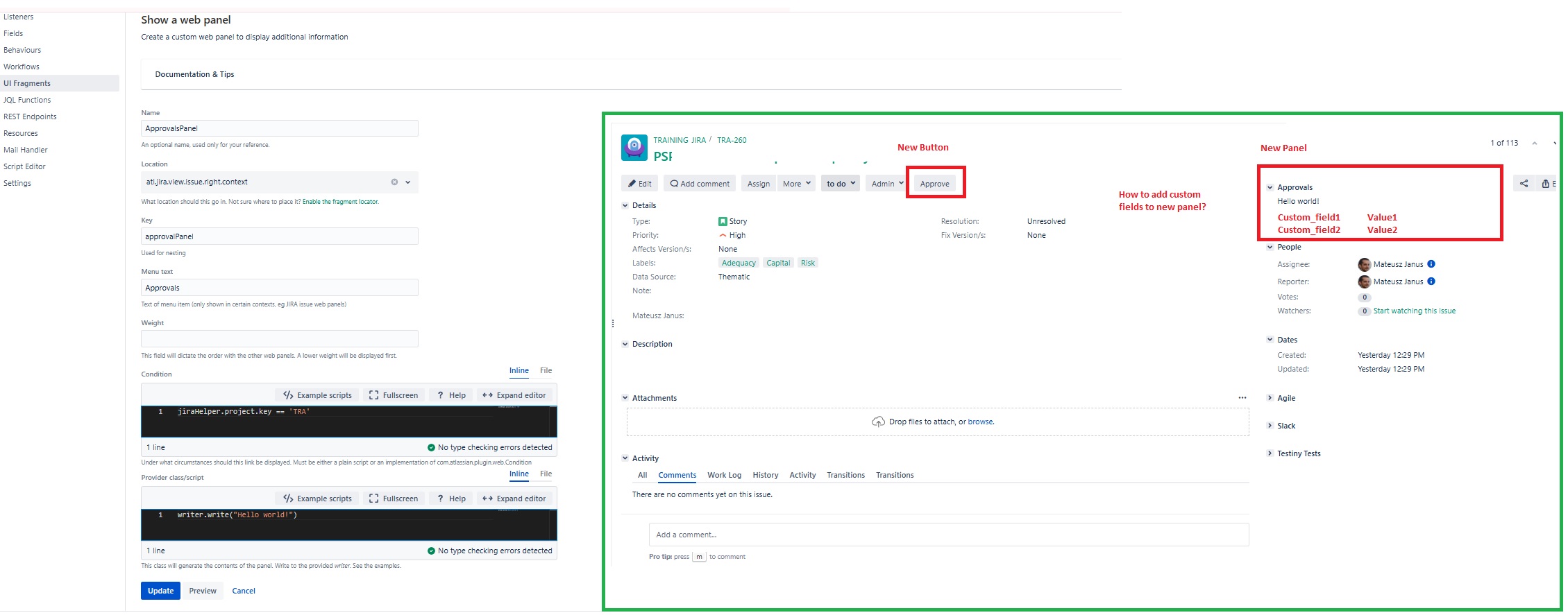 Solved: Script Runner UI Fragments Custom Panel vs Adding ...