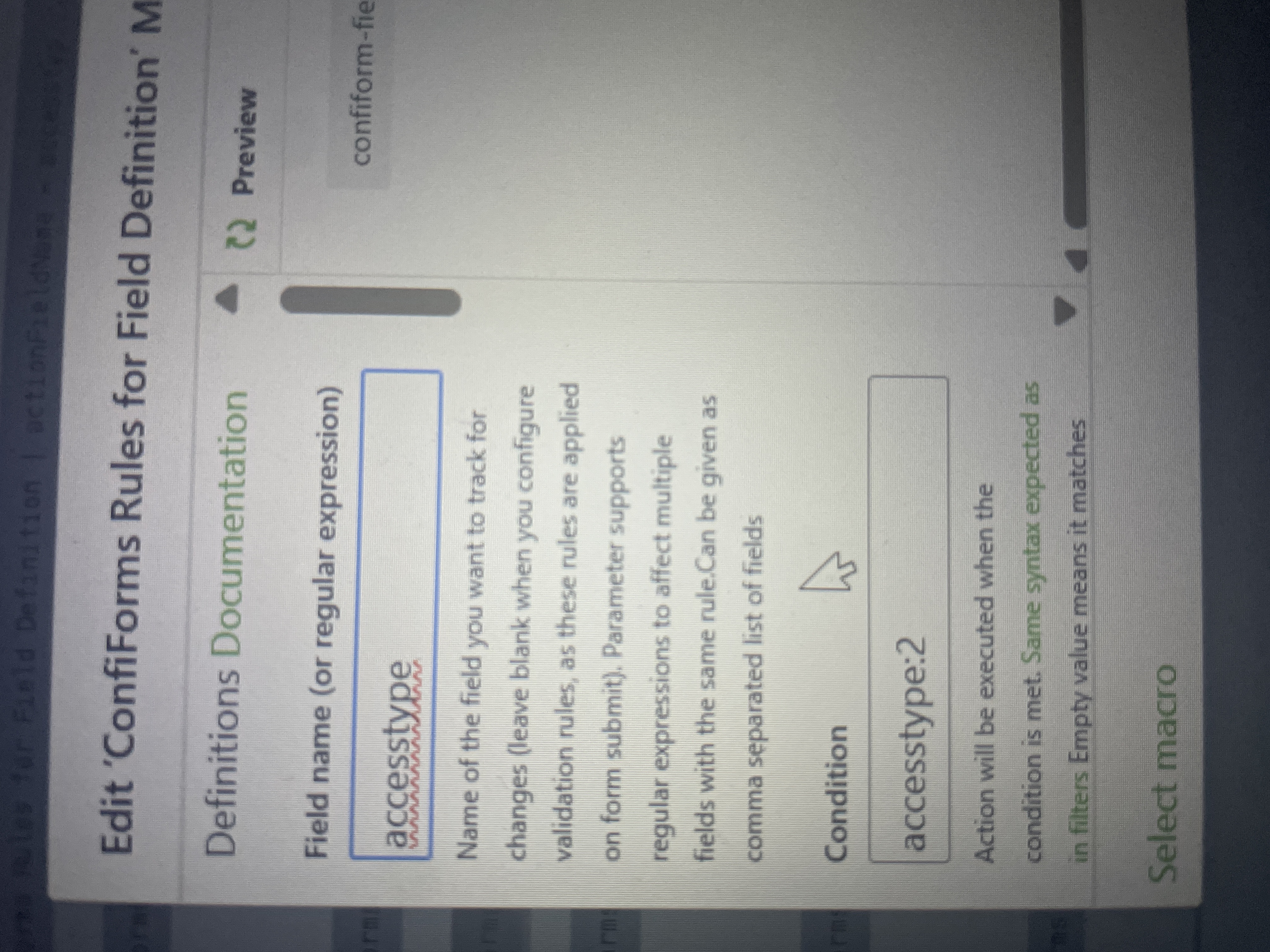 Confiform - Empty Field Validation Rule