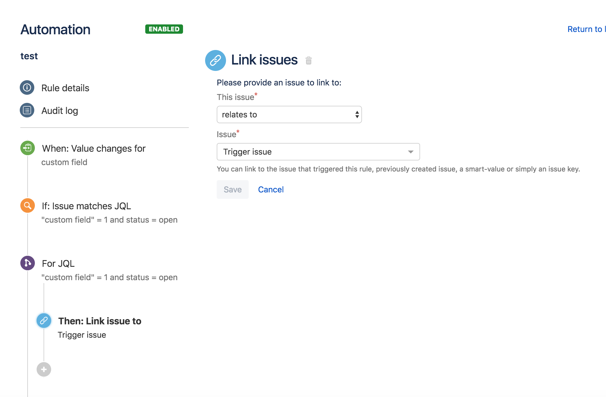 Automation rule to set related ticket values to a ...