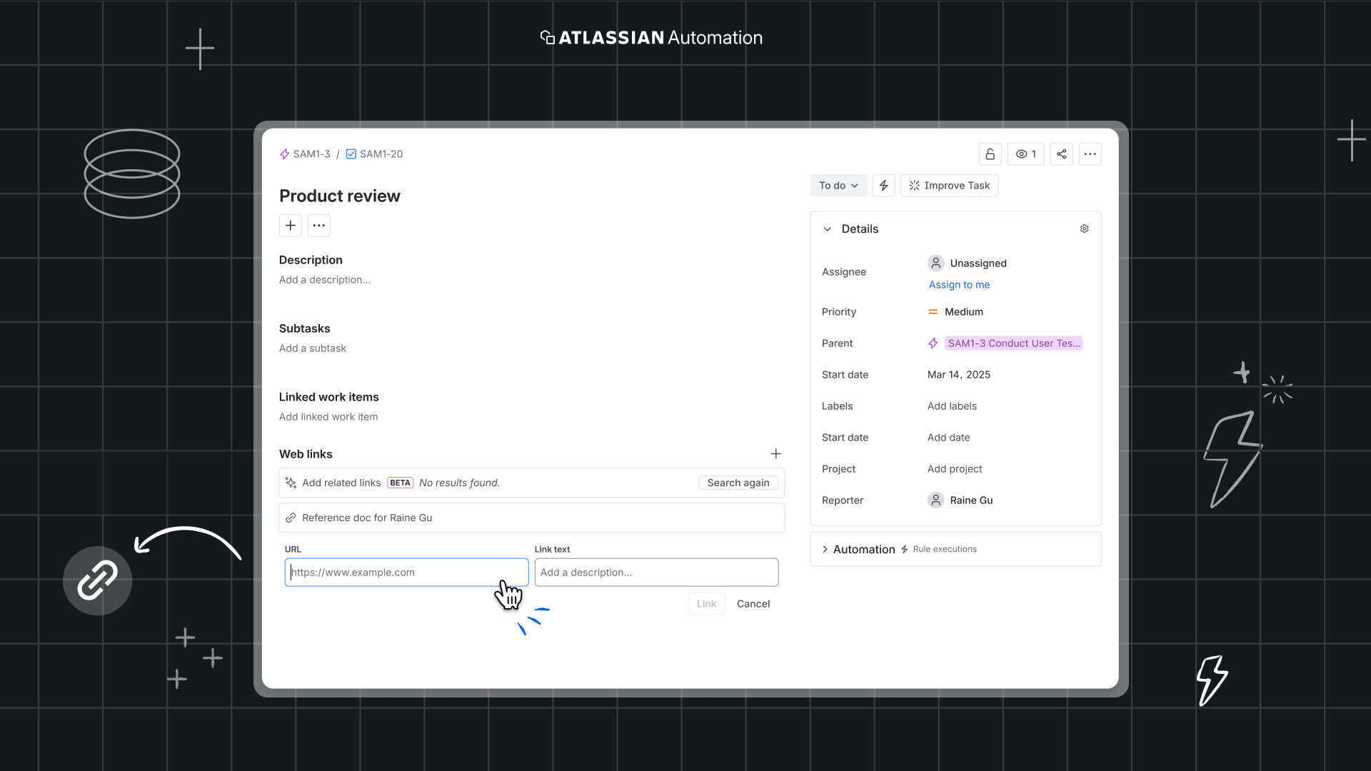 Introducing a New Automation Action - Add Web Link... - Atlassian Community