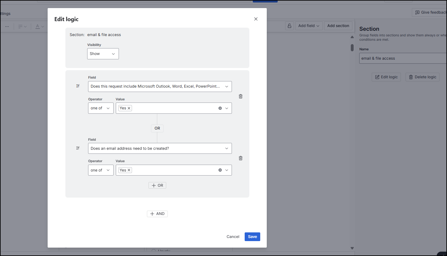 Advanced Conditional Operators in JSM Forms - Atlassian Community
