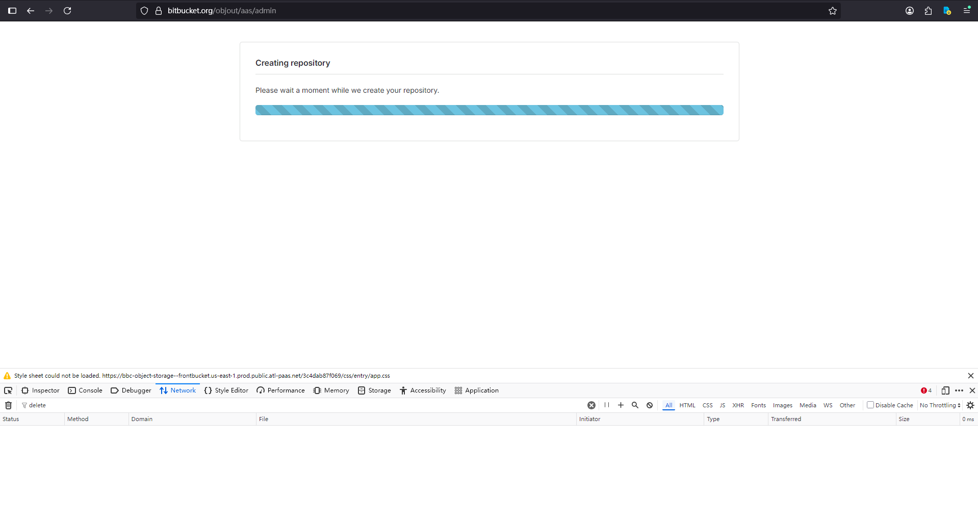 Solved: Repo stuck on creating state