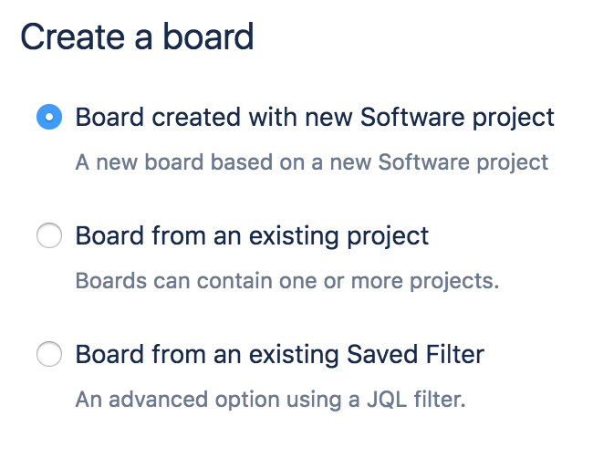 Trying to create a new Scrum board from an existin...