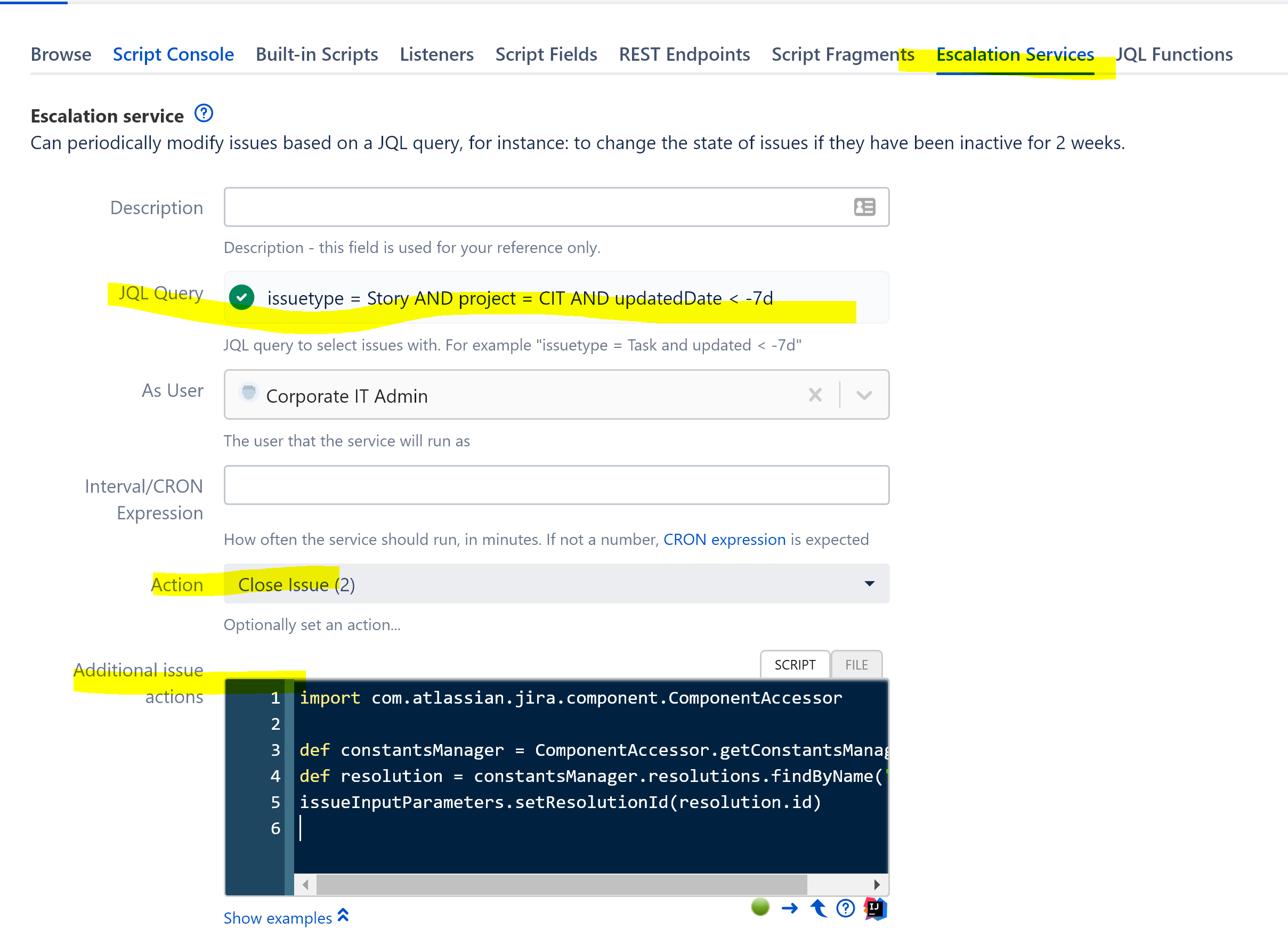 Script Runner Escalation Question