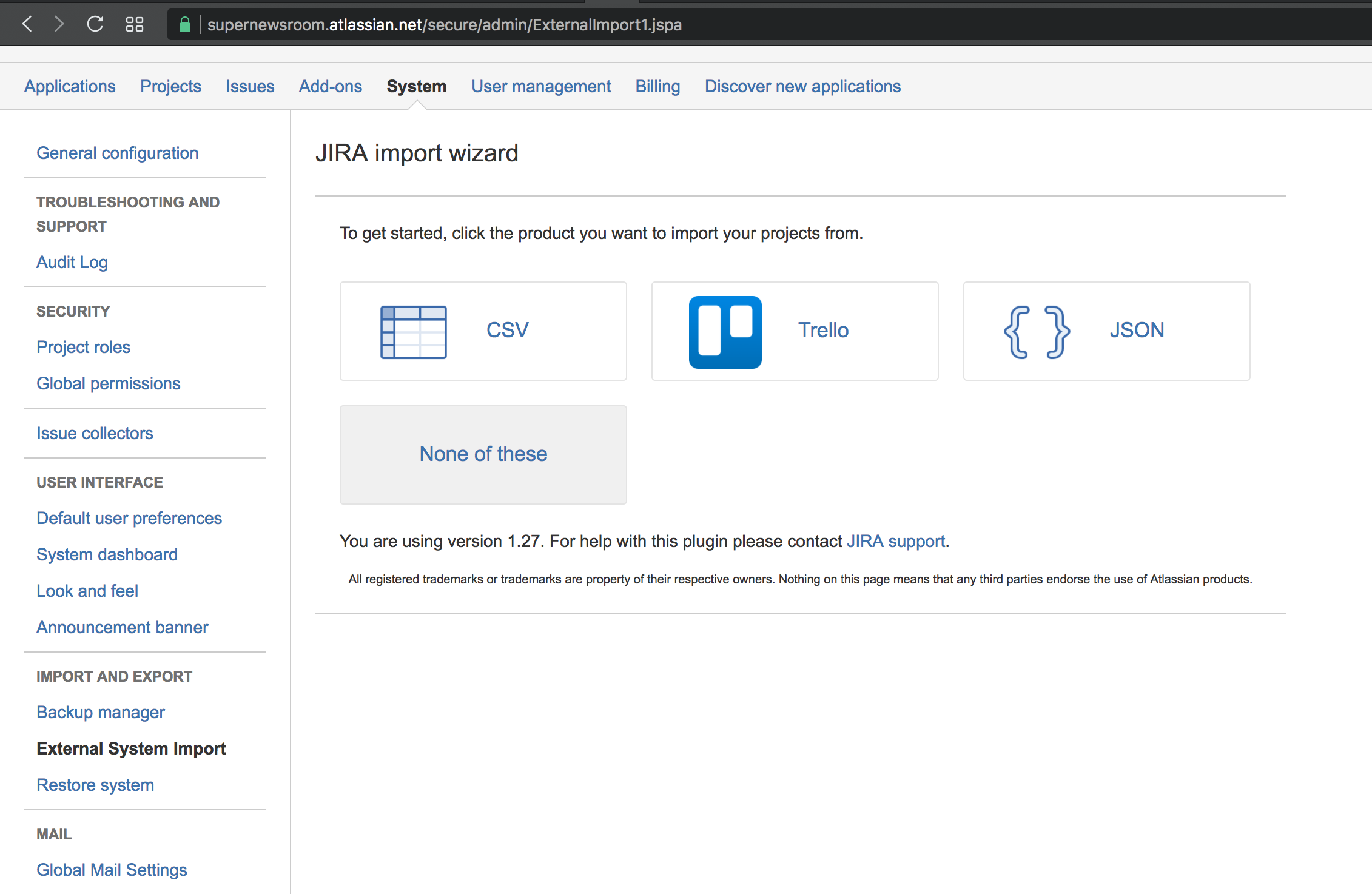 I tried installing bitbucket importer