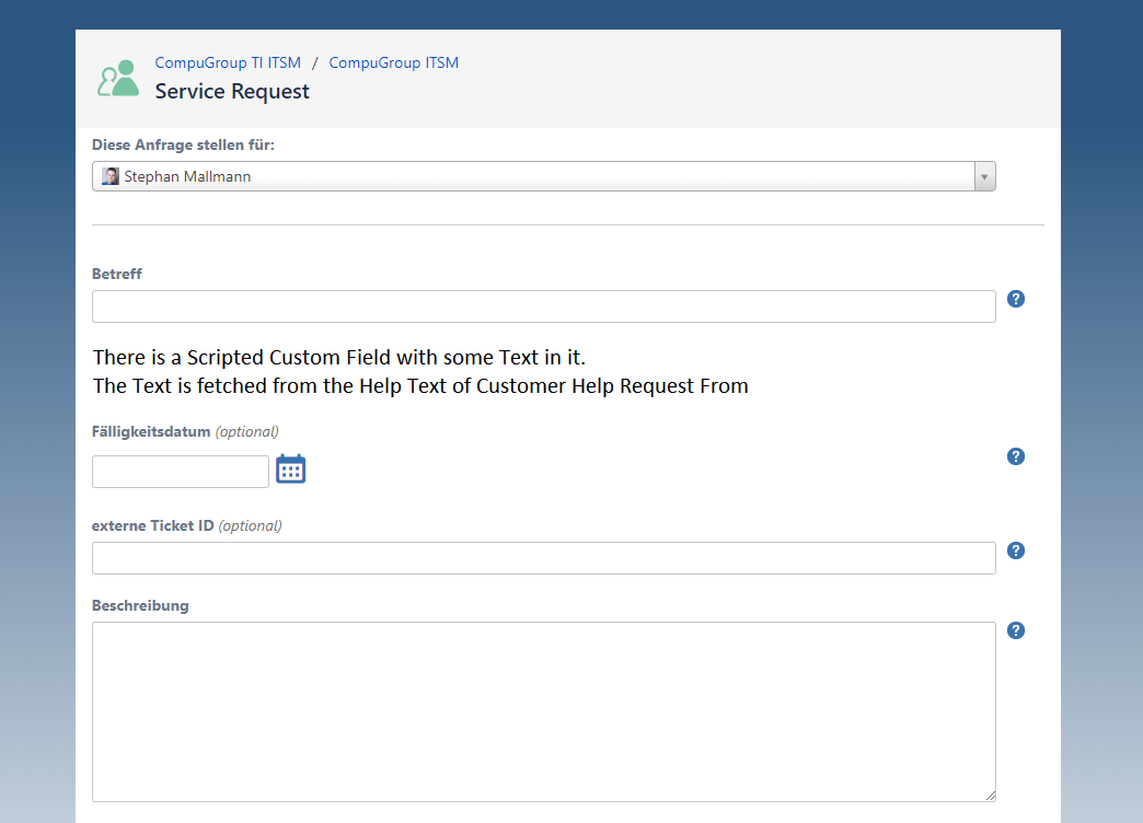 Scriptrunner Scripted Field Display Customer Port