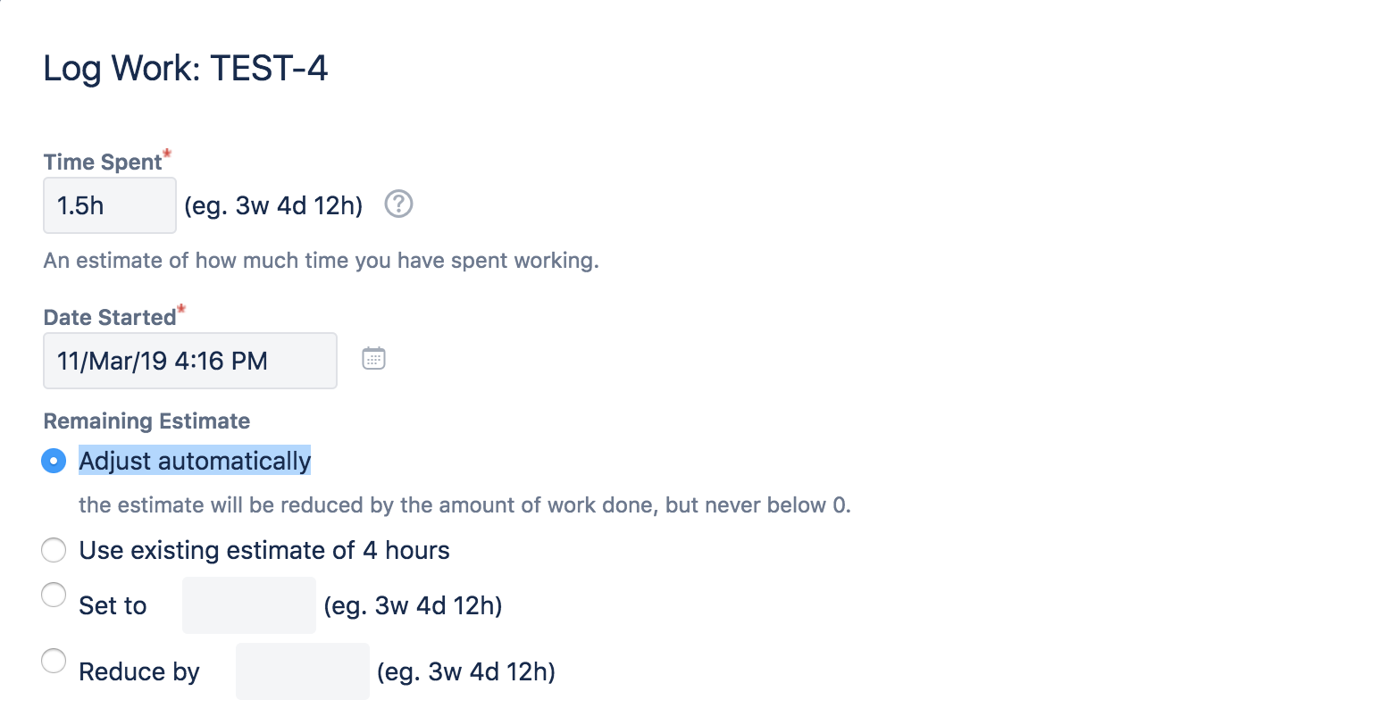 Remaining estimate not showing on specific issues