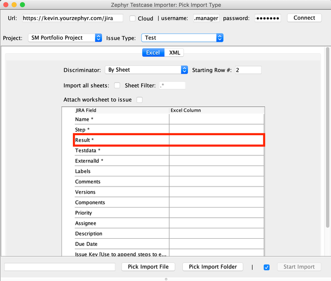 How to map zephyr test case importer fields to exc...