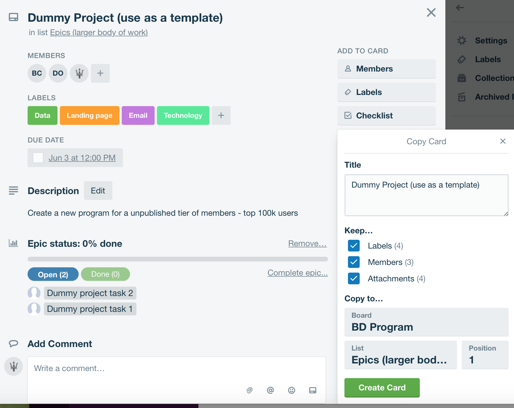 Epics by Screenful - How to copy Epic and all the ...
