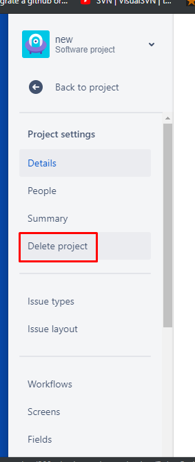 Delete Project