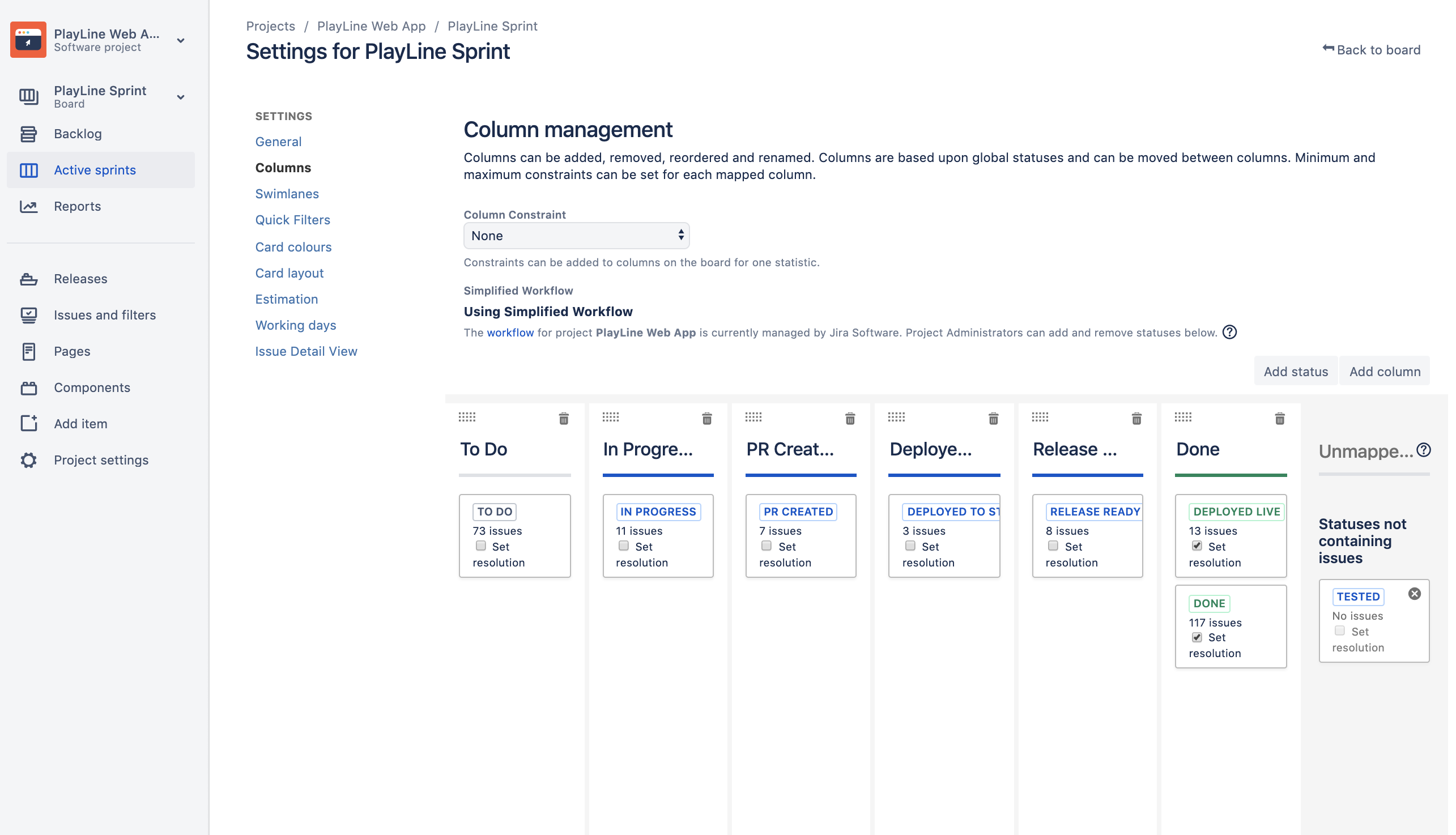 Sprint Status/Column not syncing with all users