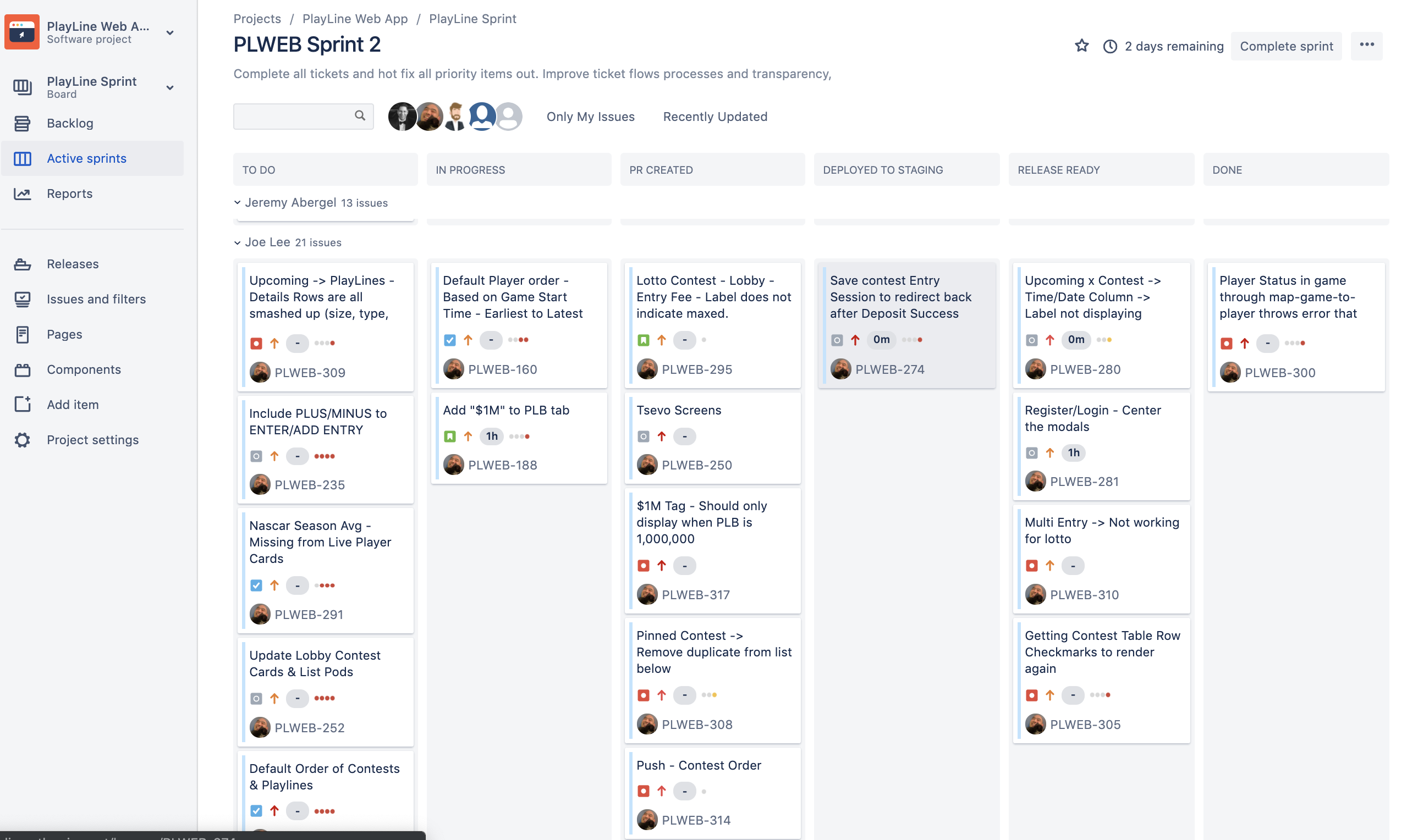 Sprint Status/Column not syncing with all users