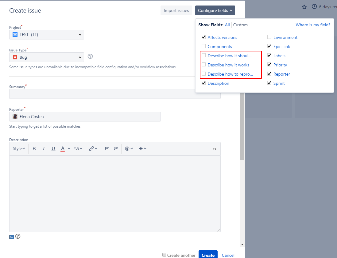 Can't see my new custom field on the task form
