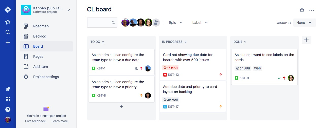 Jira Software next-gen release notes