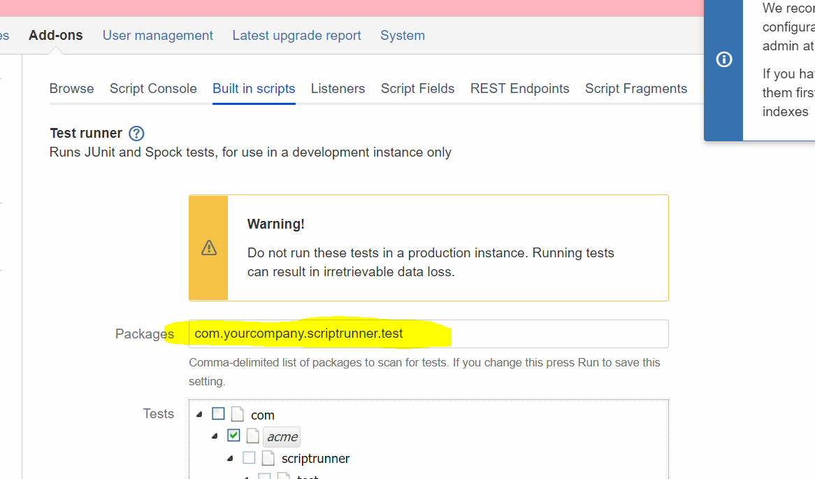 Script Runner - IntelliJ Test integration