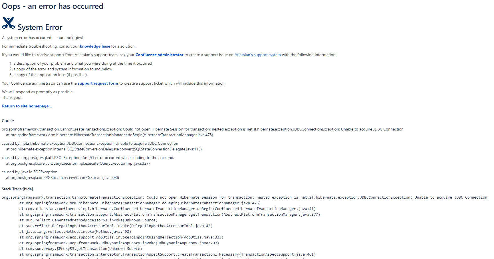 Confluence stucks while install or upgrade addons