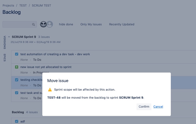 Scope change Warning not appearing after migration...