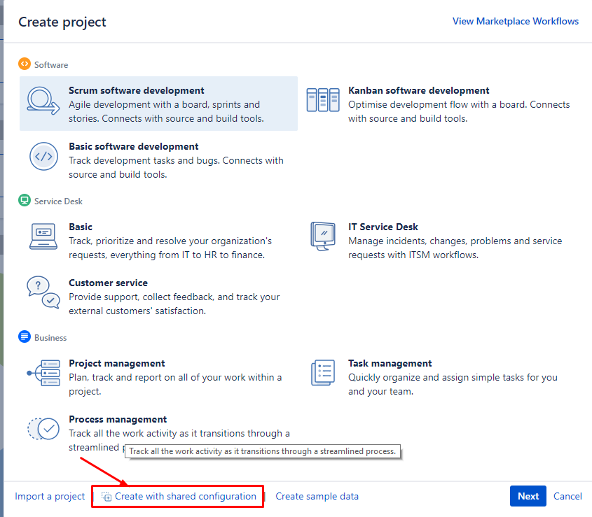 Can I create a project template in JIRA Software