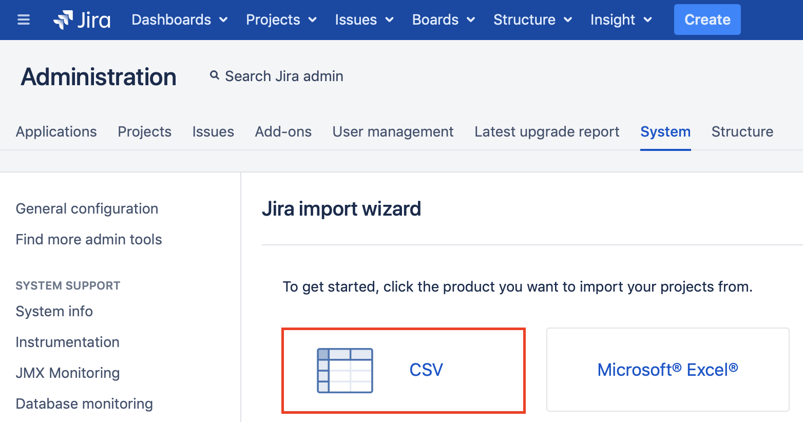 JIra server, CSV Import, Map not showing Jira Comm...