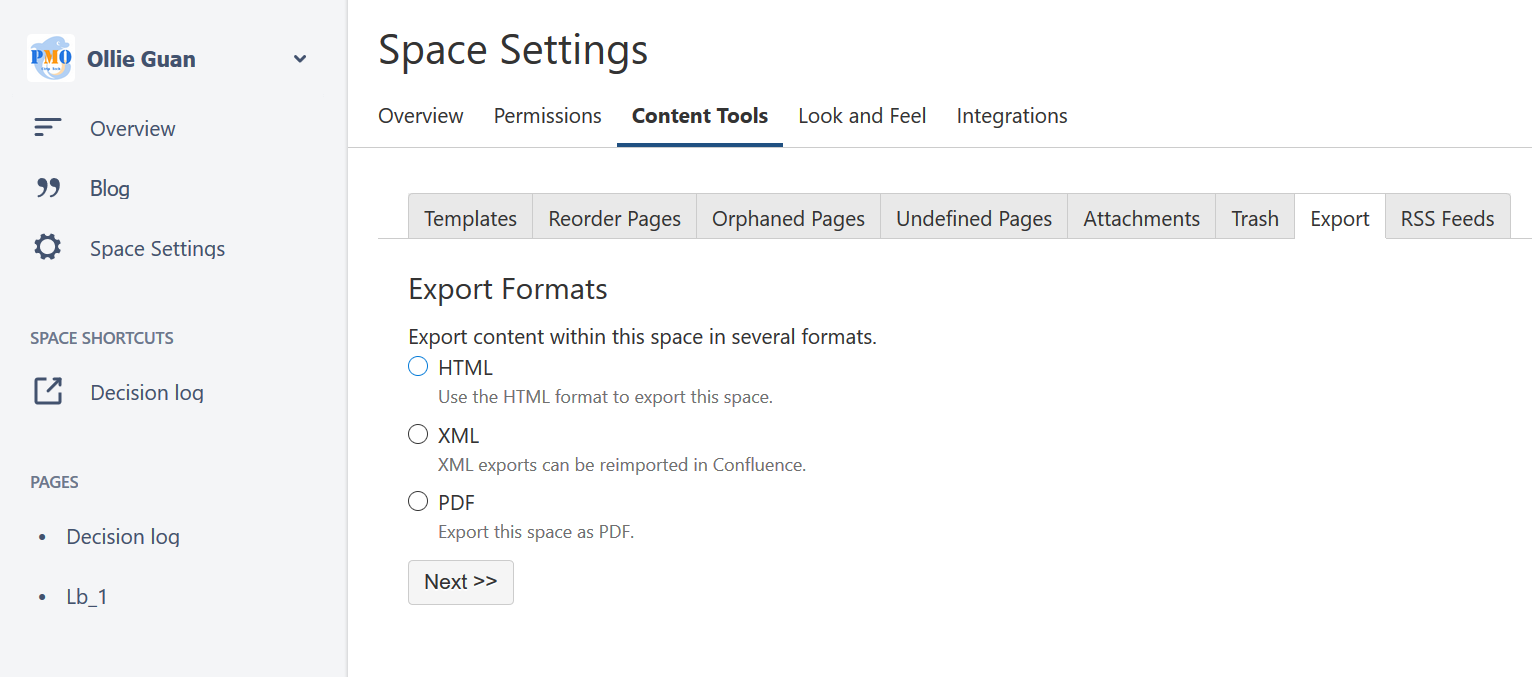 How to export a space using SQL query